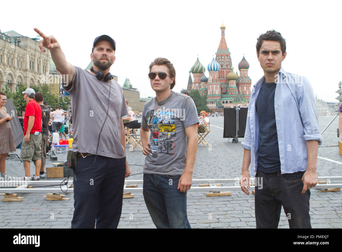 (L to R) Director CHRIS GORAK with stars EMILE HIRSCH AND MAX MINGHELLA ...
