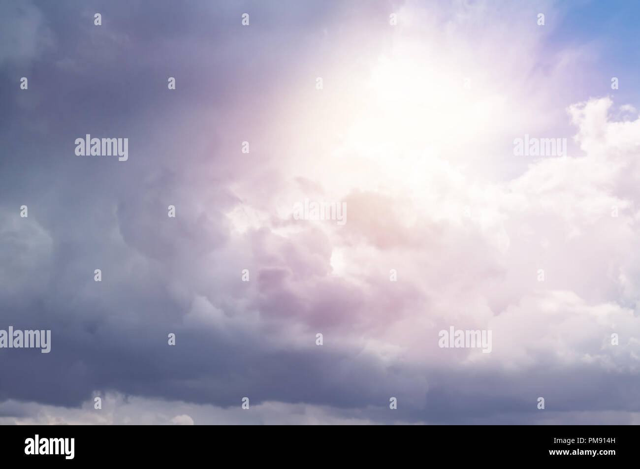Beautiful dramatic sky with sunlight. Background Defocused Stock Photo ...