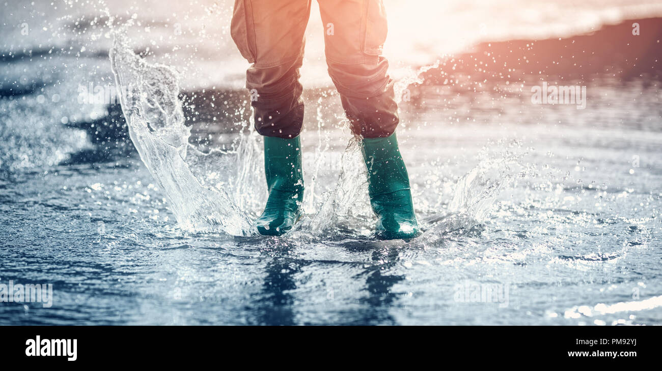 Puddle jump wellies hi-res stock photography and images - Alamy
