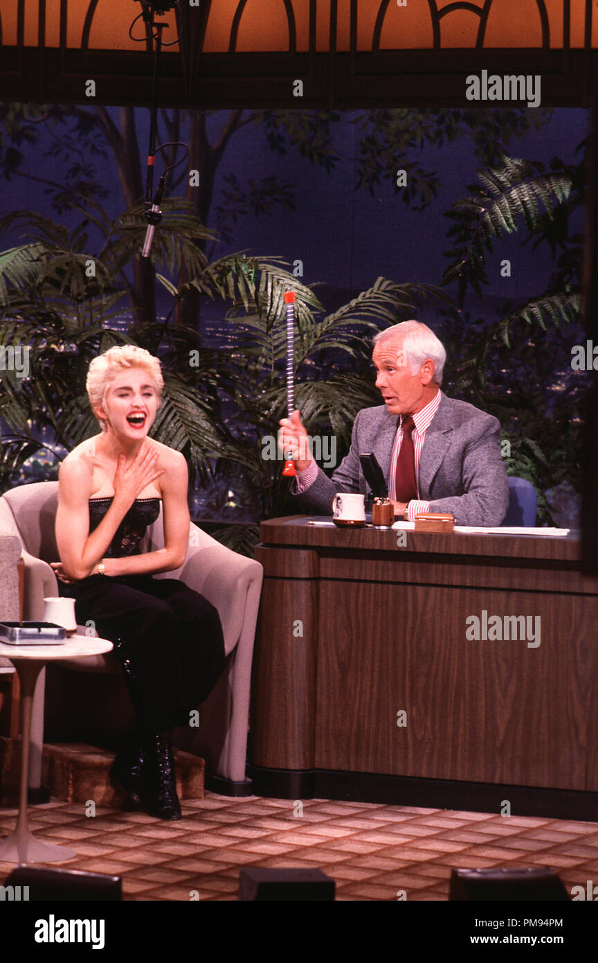 Studio Publicity Still from "The Tonight Show" Madonna, Johnny Carson ...
