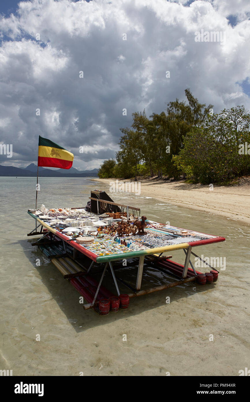 Floating shopping bench in Ile aux Benitiers, Mauritius Stock Photo - Alamy