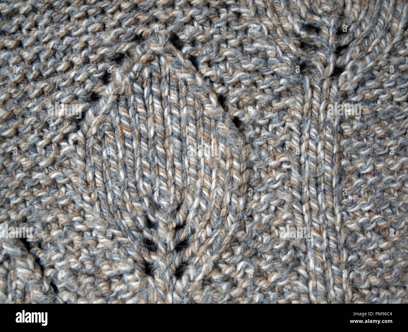 knitting pattern in handmade pullover of wool in natural colors Stock ...