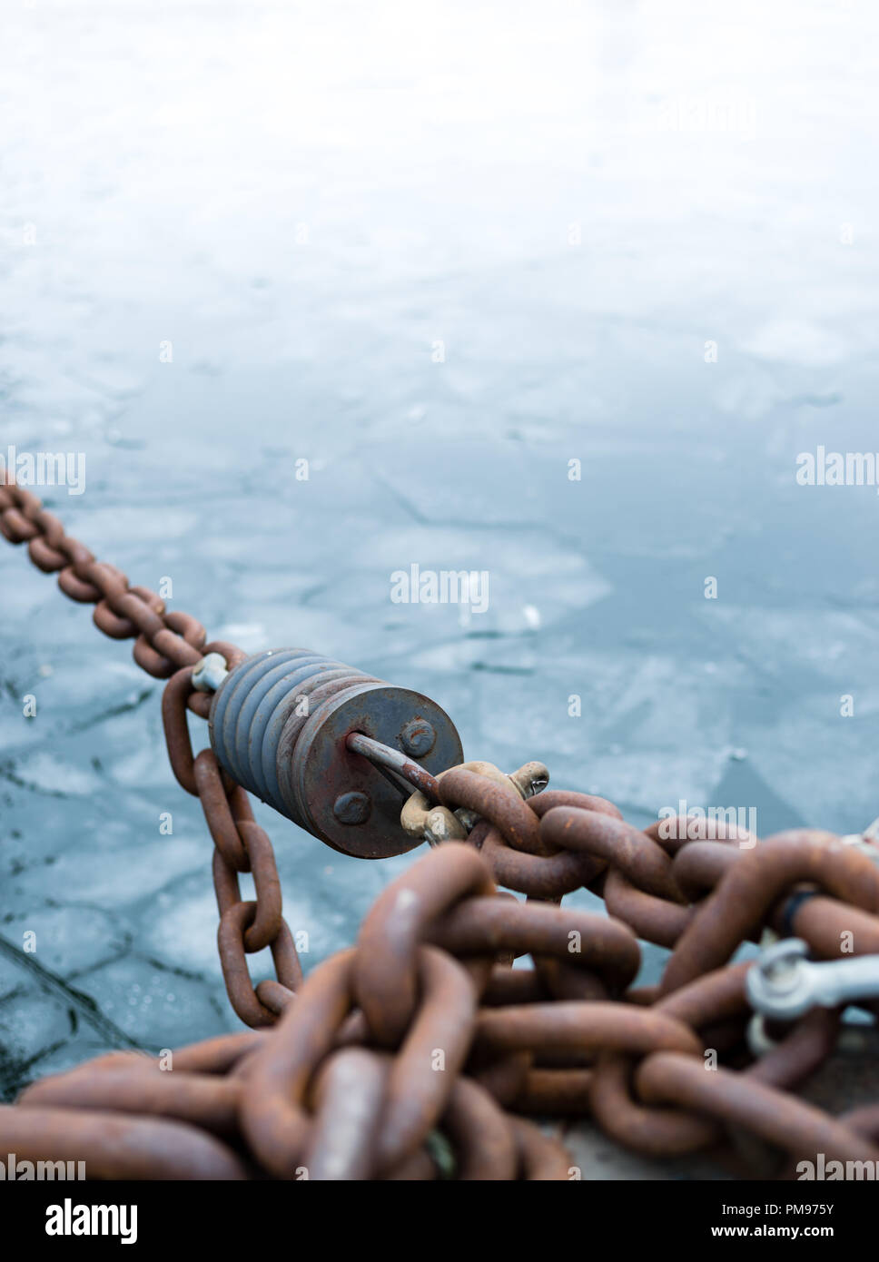 Chain and ice Stock Photo - Alamy