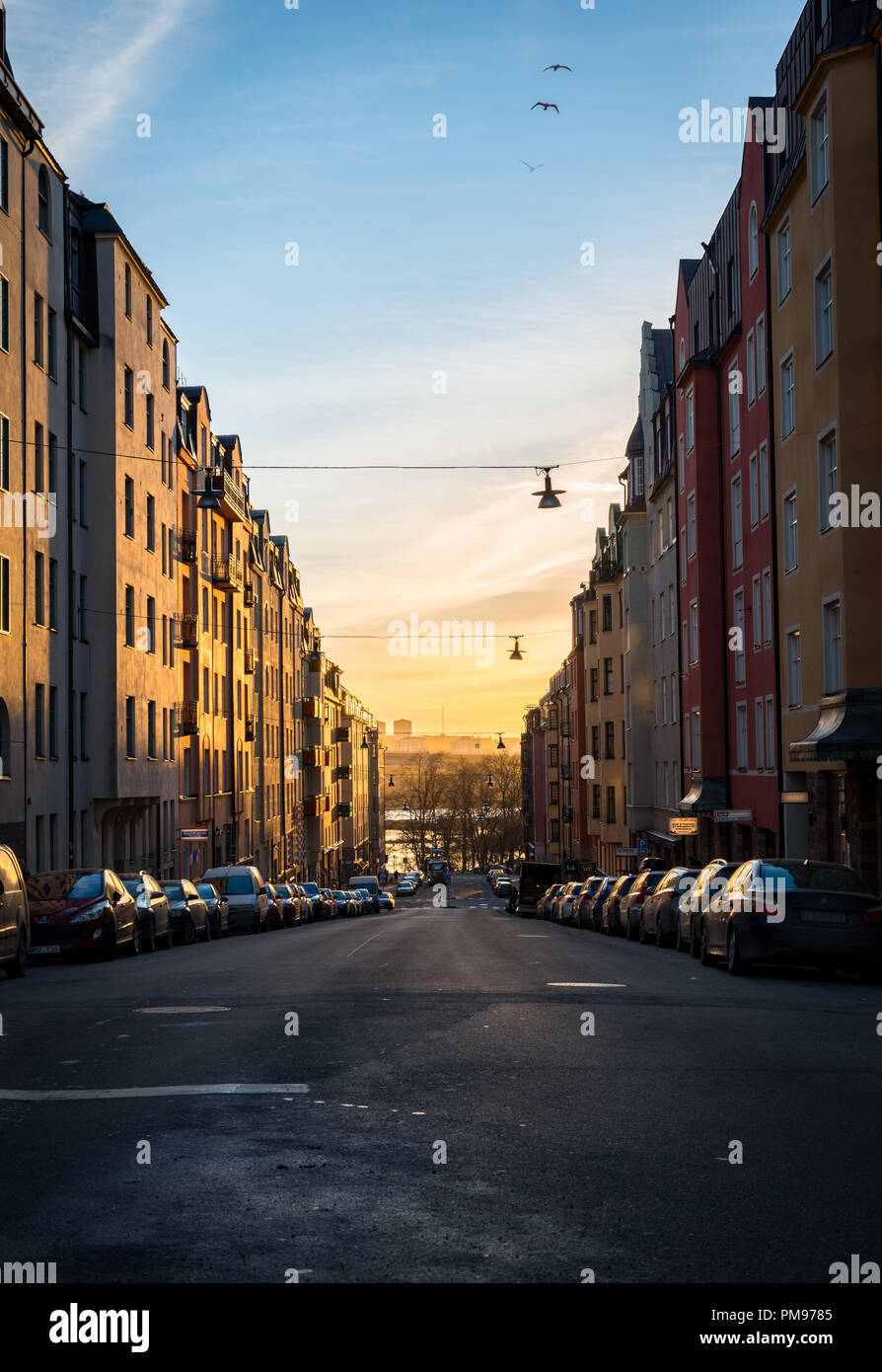View down the street Stockholm Stock Photo - Alamy