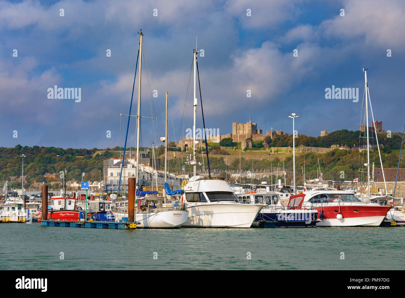 View of Dover Castle from Marina, Kent, UK Stock Photo - Alamy