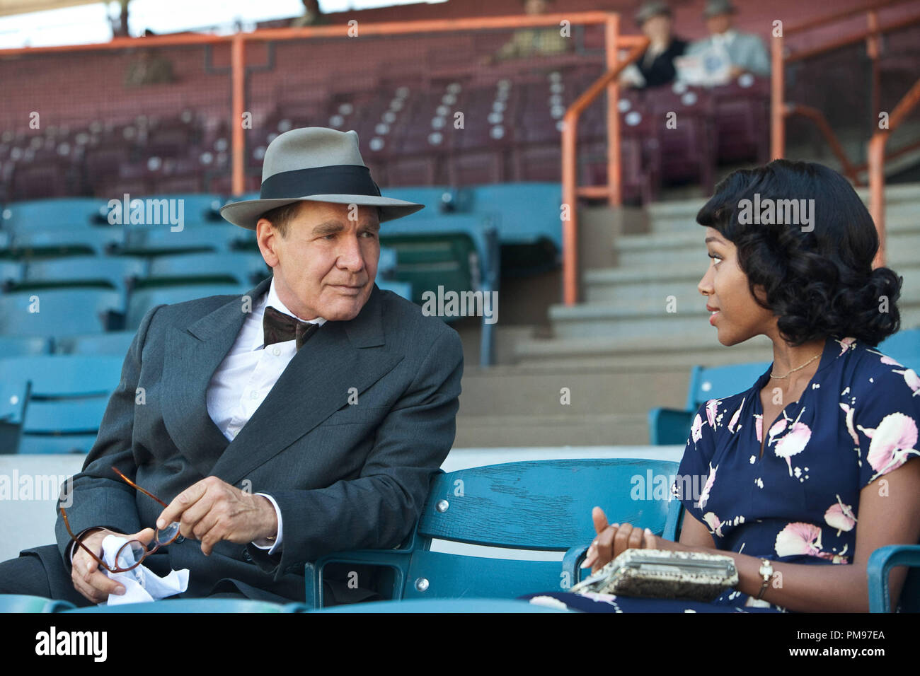 (L-r) HARRISON FORD as Branch Rickey and NICOLE BEHARIE as Rachel ...