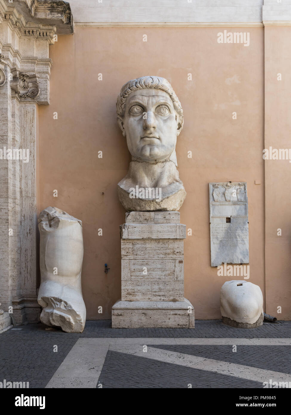 Head from Colossus of Constantine, Capitoline Museums, Rome, Italy ...