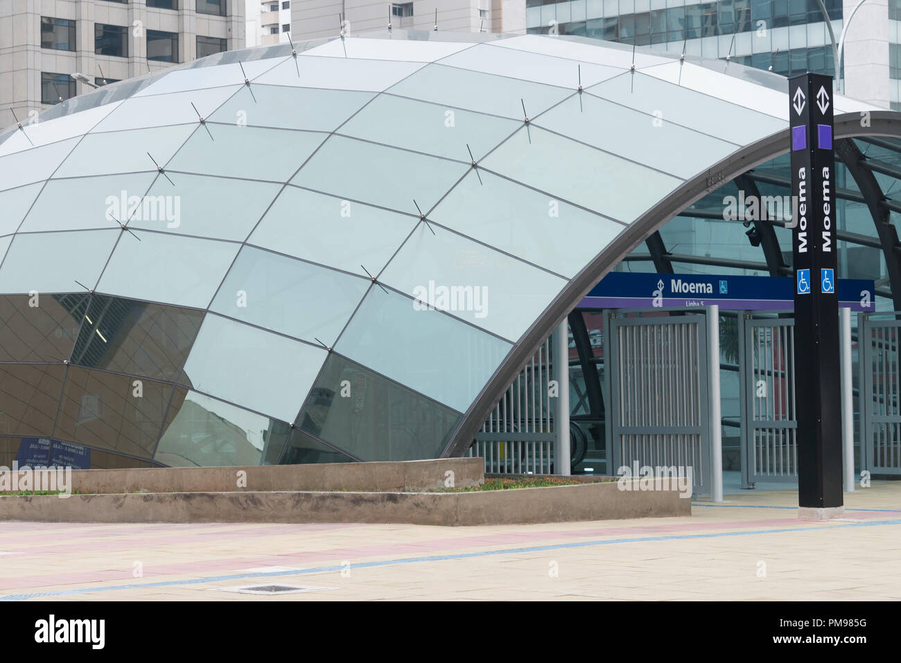 Sao Paulo, Brazil, mai 26, 2018: The new modern Moema subway station in ...