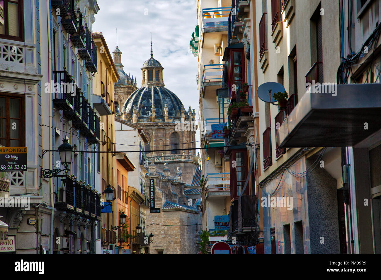 Granada, Spain-October 16, 2017: Narrow Granada streets in a historic ...