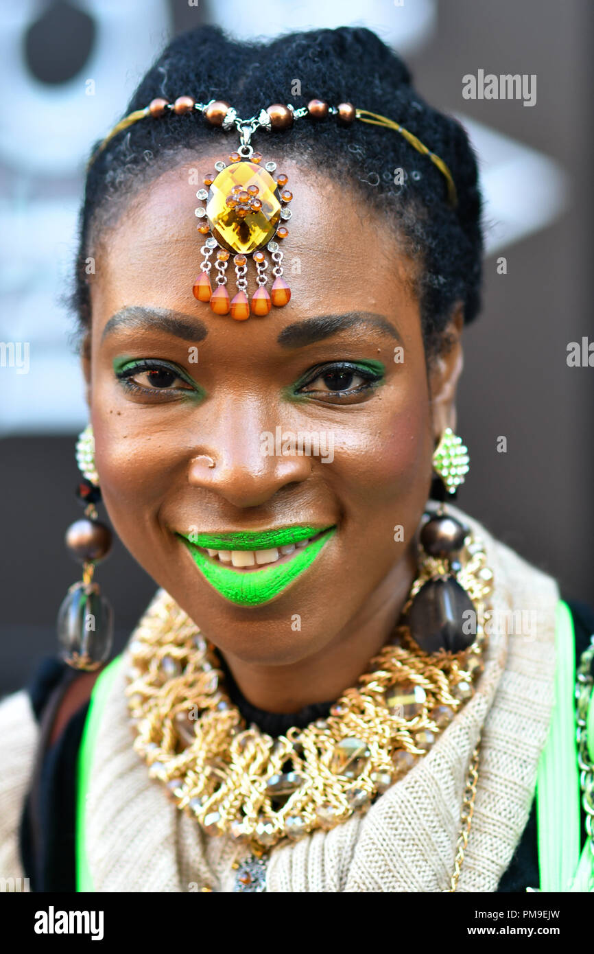 London, UK. 17th Sep 2018. Cashka Le Retour attend London Fashion Week ...