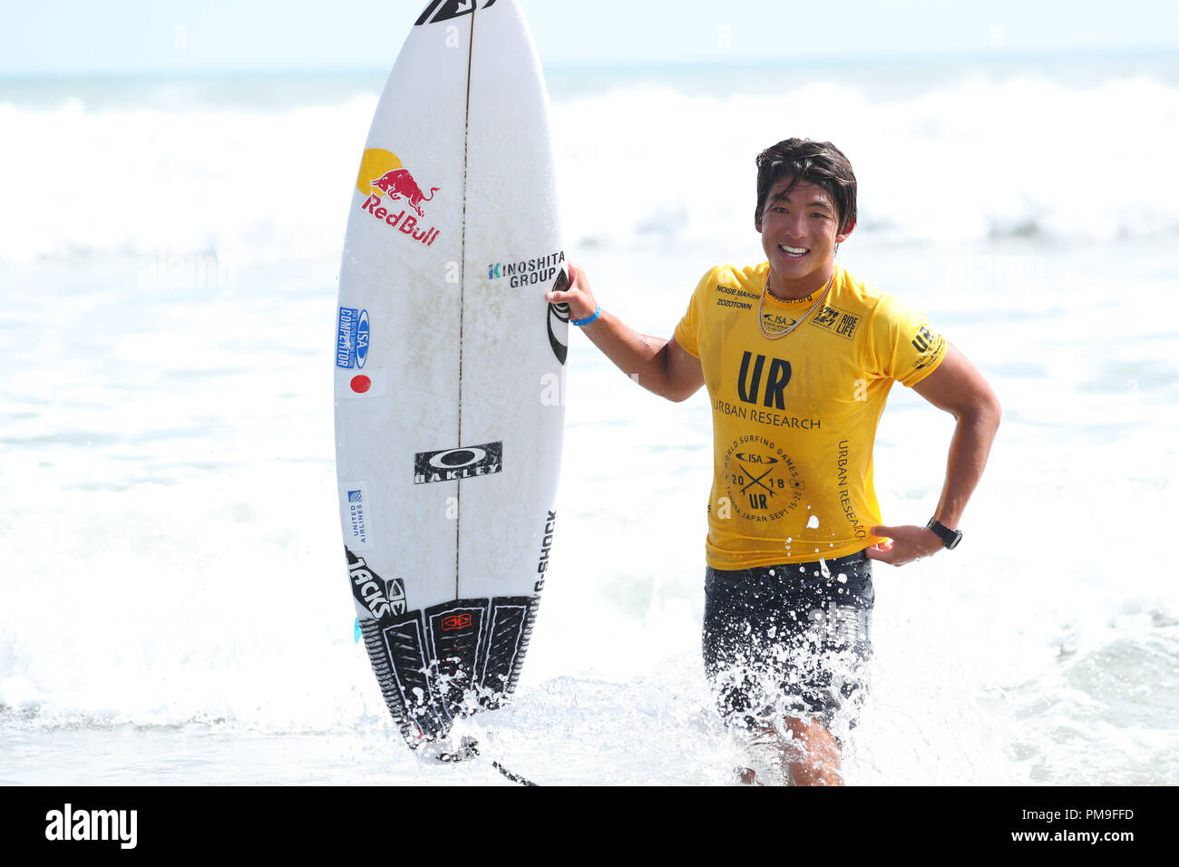Aichi, Japan. 17th Sep, 2018. Kanoa Igarashi (JPN) Surfing : ISA World ...