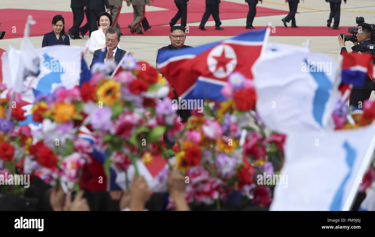 Pyeongyang, North Korea. 18th Sep 2018. South Korean President Moon Jae ...