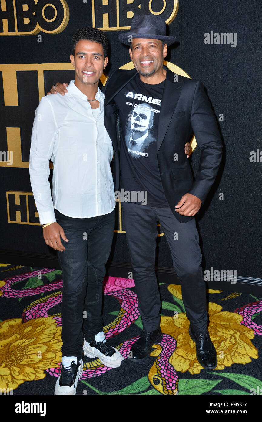 Los Angeles, USA.. September 17, 2018: Mario Van Peebles & Son at The ...