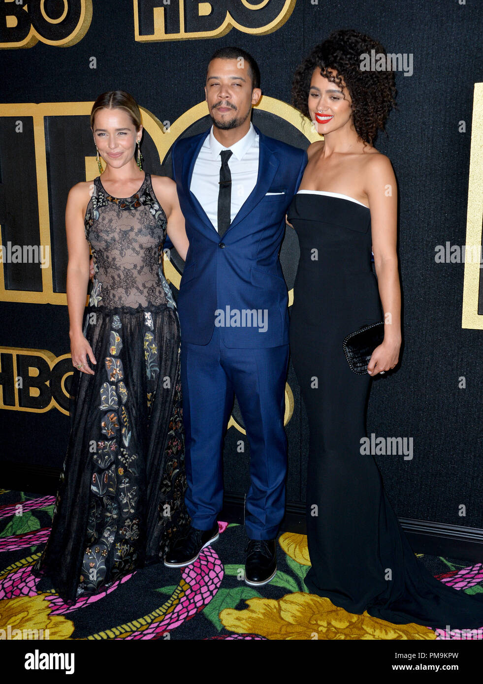 Los Angeles, USA.. September 17, 2018: Emilia Clarke, Jacob Anderson ...