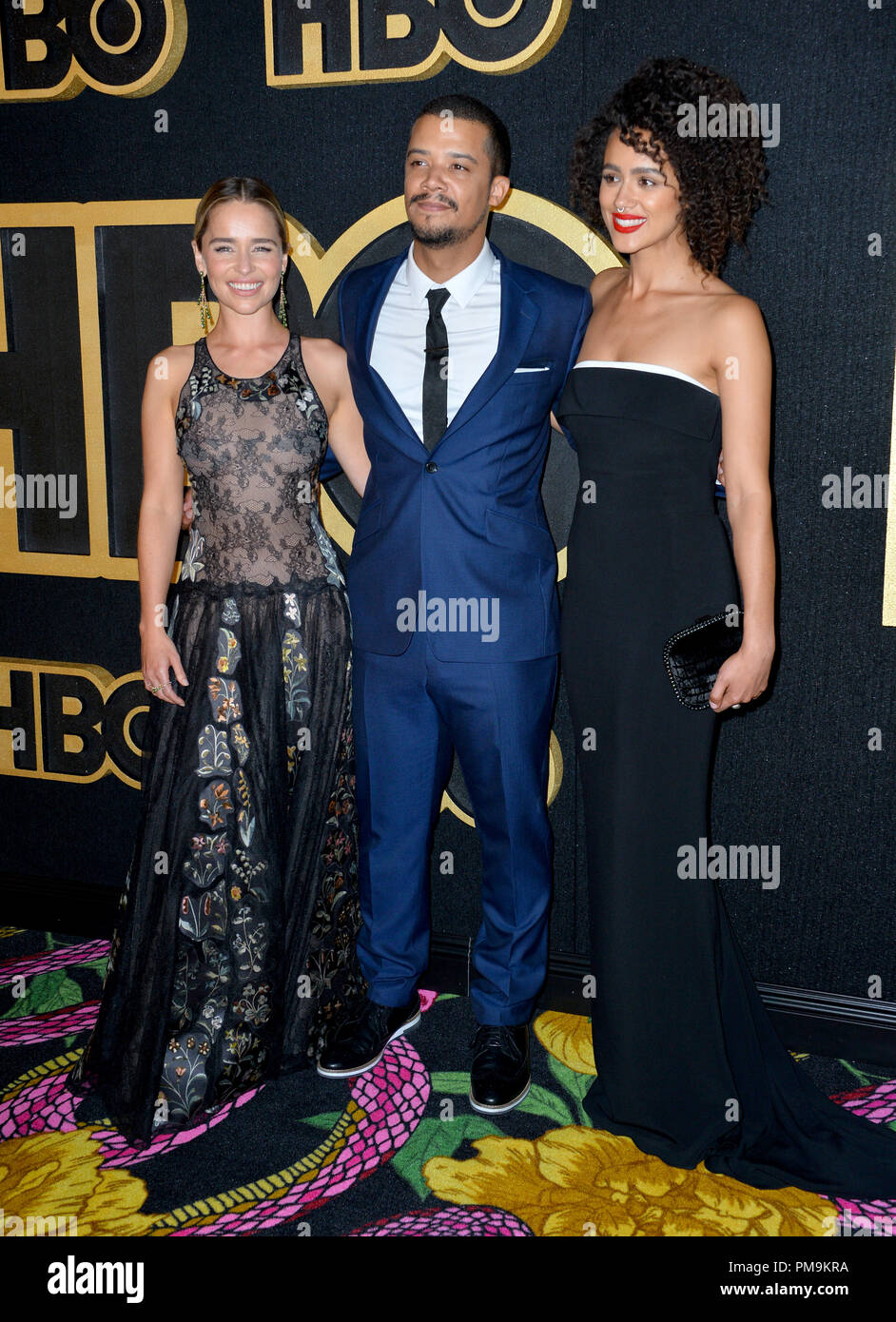 Los Angeles, USA.. September 17, 2018: Emilia Clarke, Jacob Anderson ...