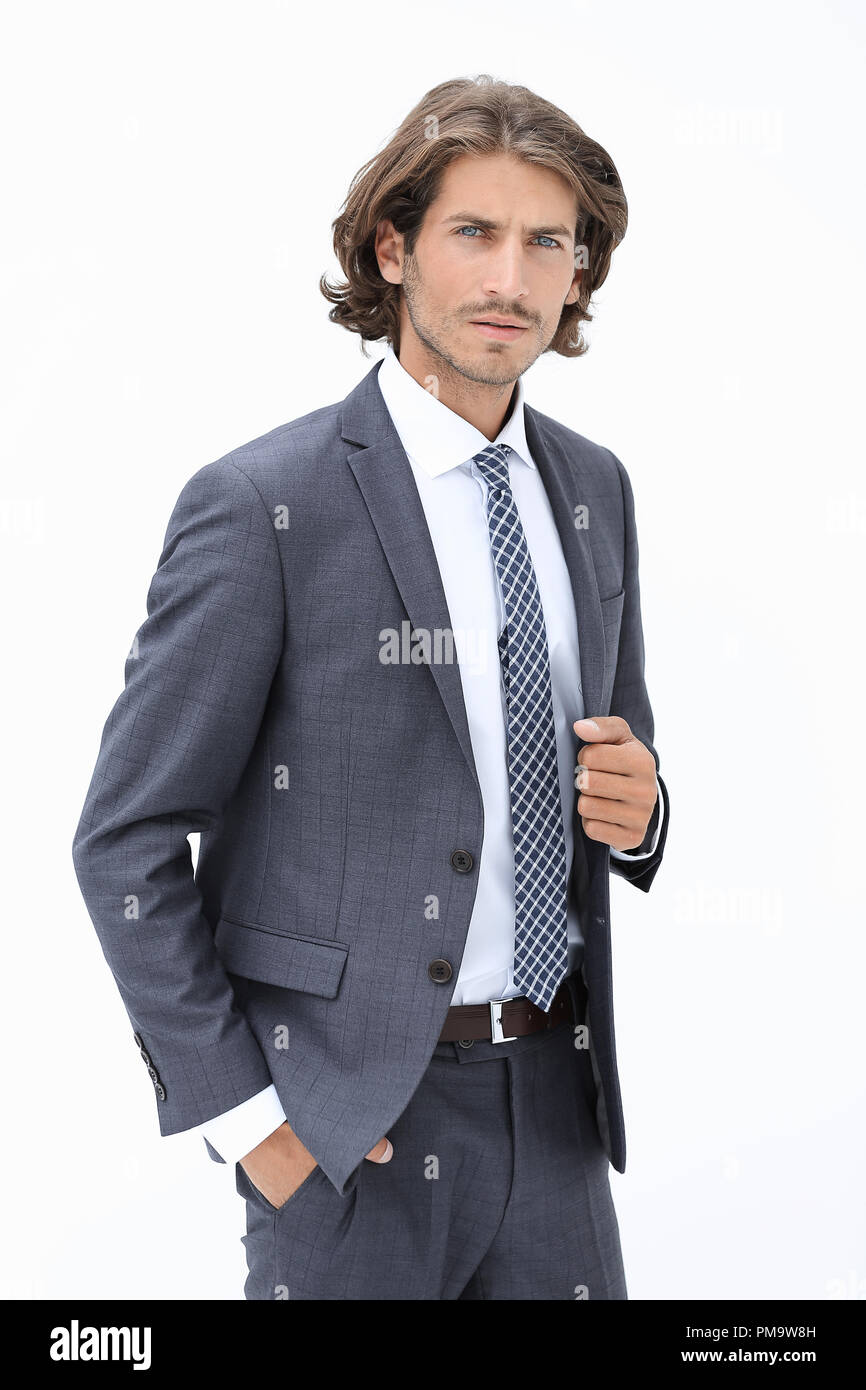 Stylish young man in suit and tie Stock Photo - Alamy
