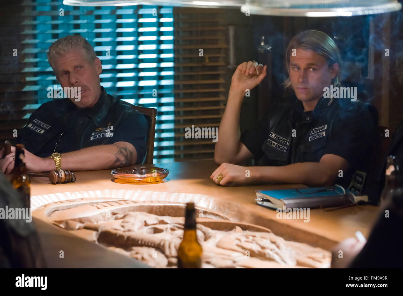 SONS OF ANARCHY: L-R: Ron Perlman as Clay Morrow and Charlie Hunnam as ...