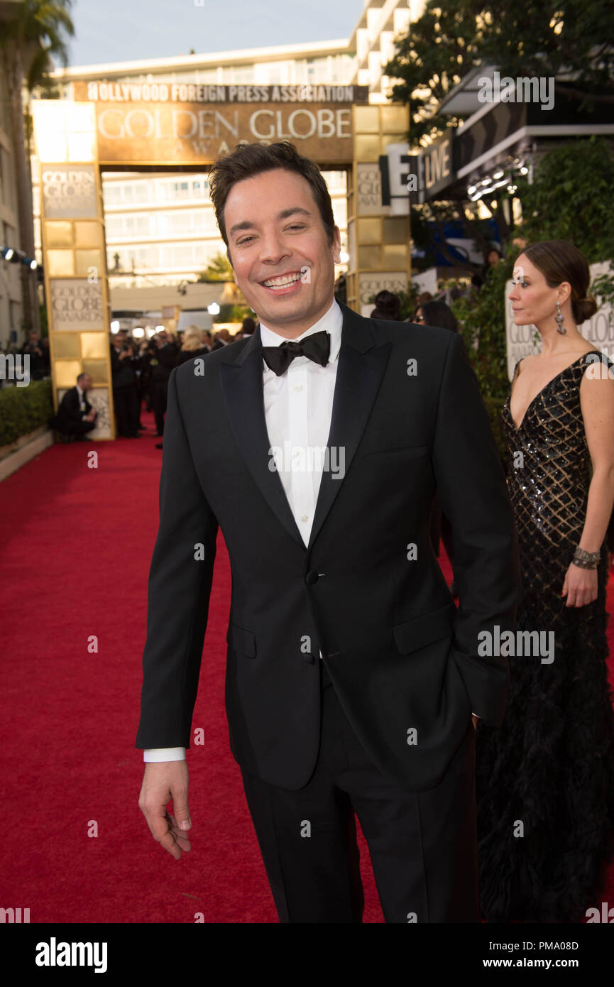 TV Personality Jimmy Fallon attend the 70th Annual Golden Globes Awards ...