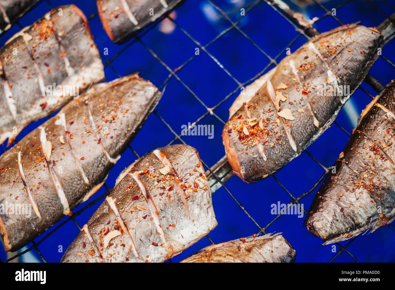 Dried fish,Stack of kipper Stock Photo - Alamy