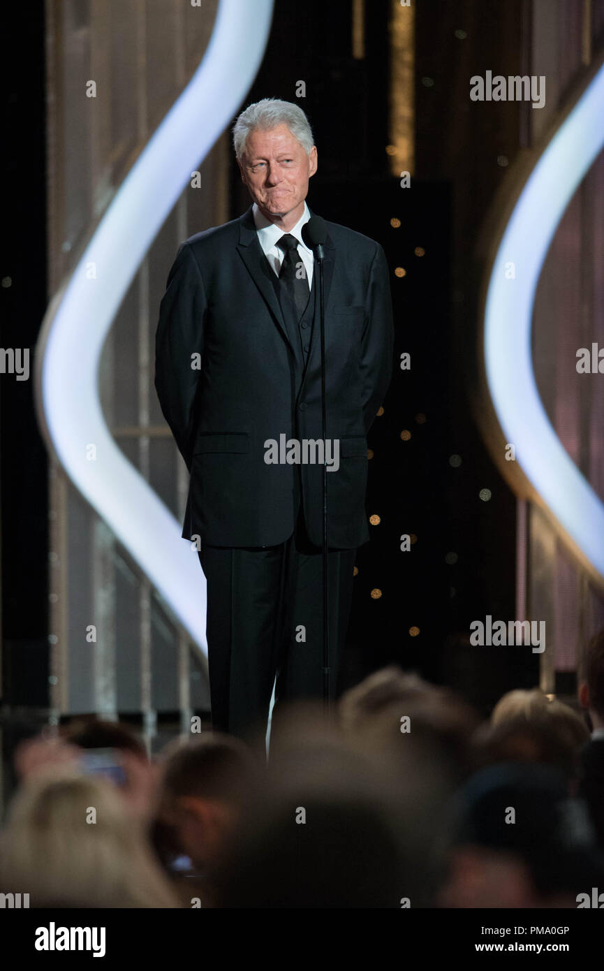 Former President Bill Clinton at the 70th Annual Golden Globe Awards at ...