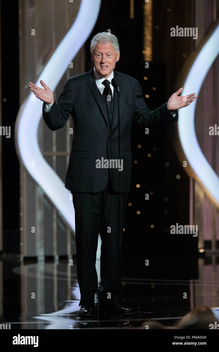 Former President Bill Clinton at the 70th Annual Golden Globe Awards at ...