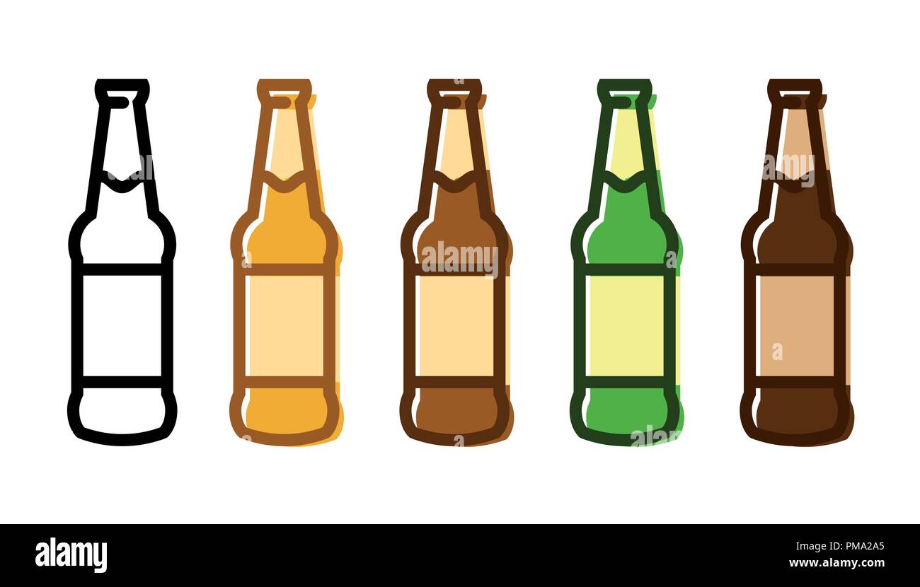 Set of a Beer Bottle icon set Stock Vector Image & Art - Alamy