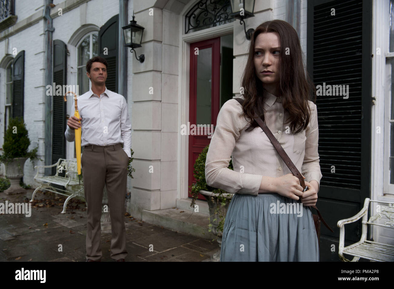 Mia Wasikowska as "India" and Matthew Goode as "Uncle Charlie" on the ...