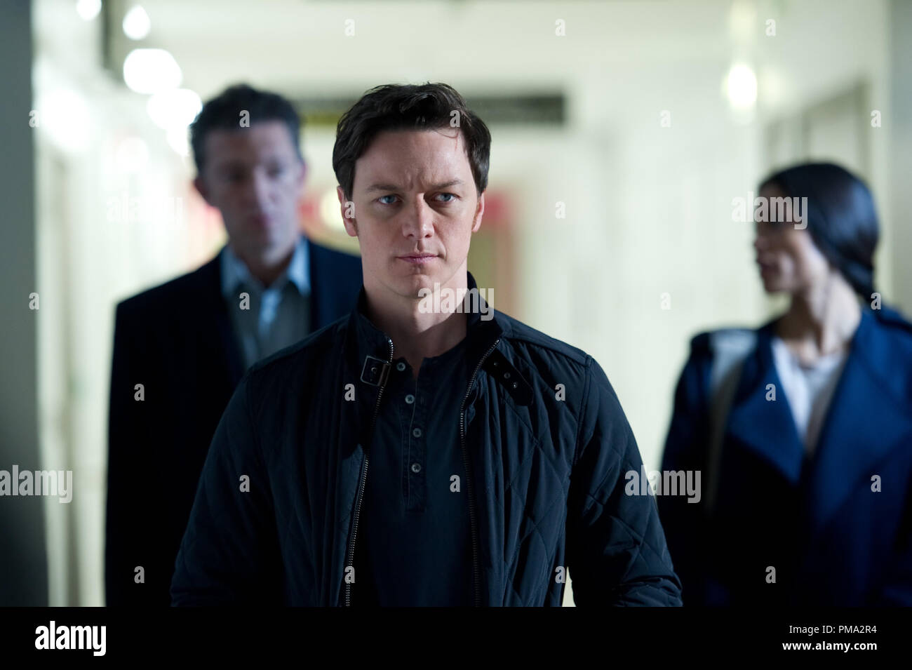 Vincent Cassel as "Franck," James McAvoy as "Simon" Rosario Dawson as ...