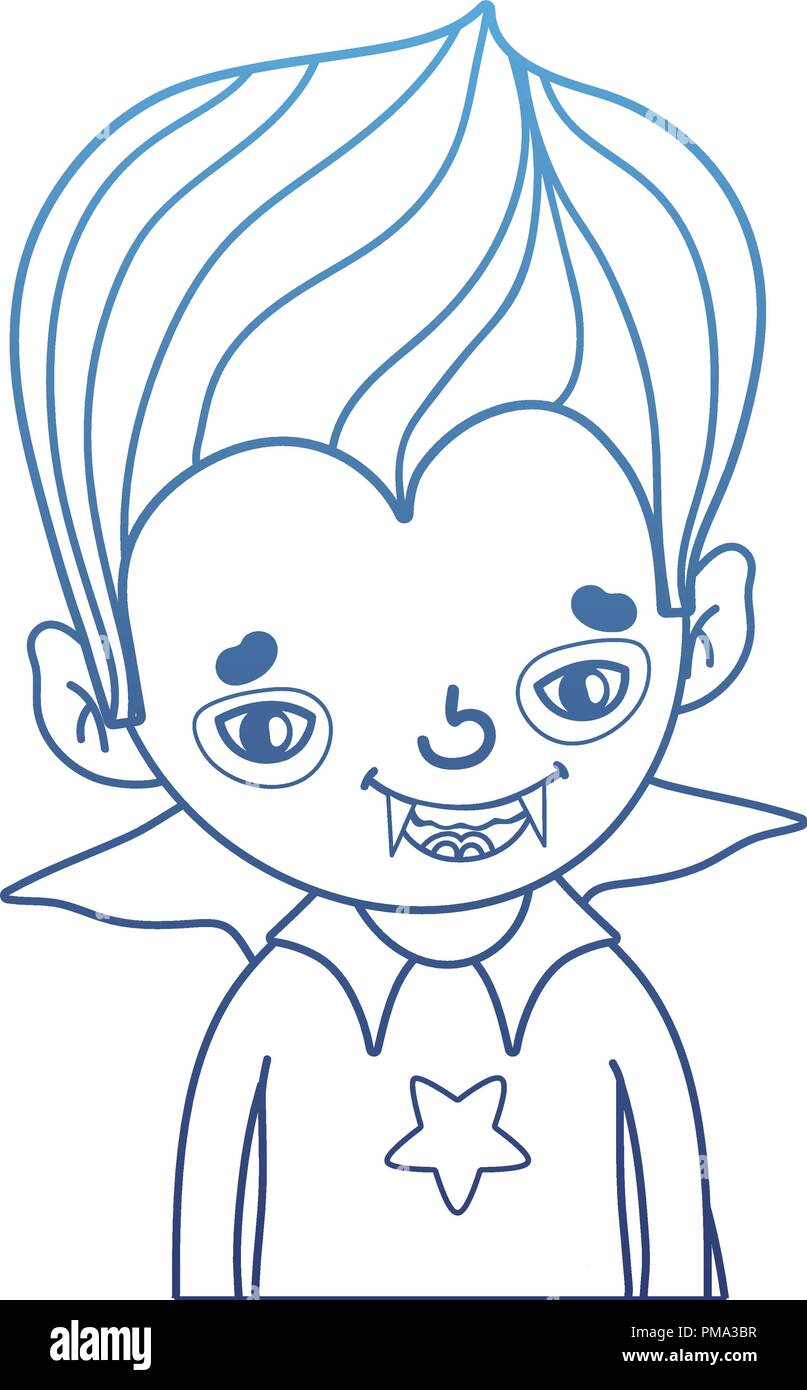 degraded outline boy vampire with teeth and gothic suit Stock Vector ...
