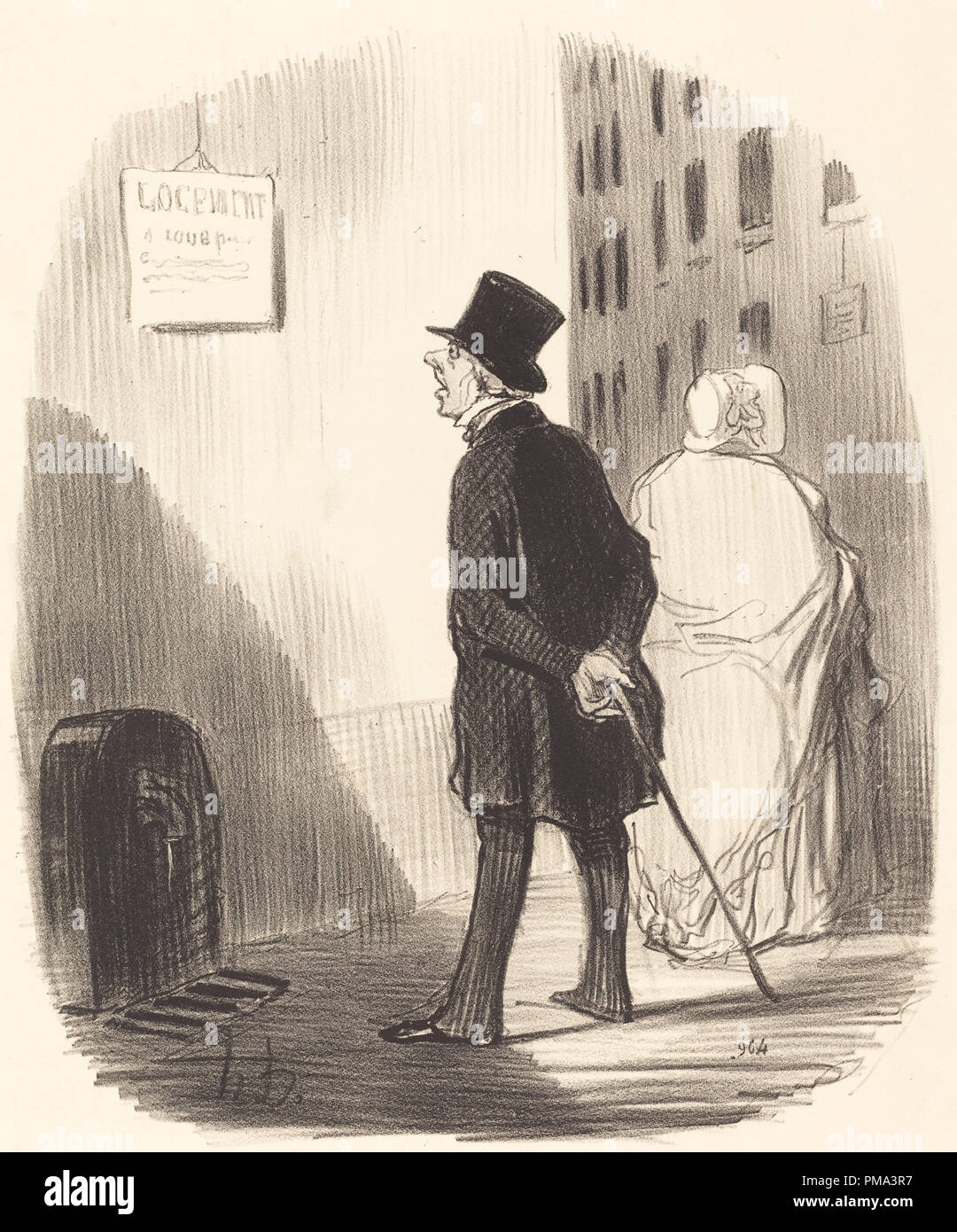 Tiens, voilà un écriteau que ma femme a passé... Dated: 1848. Medium ...