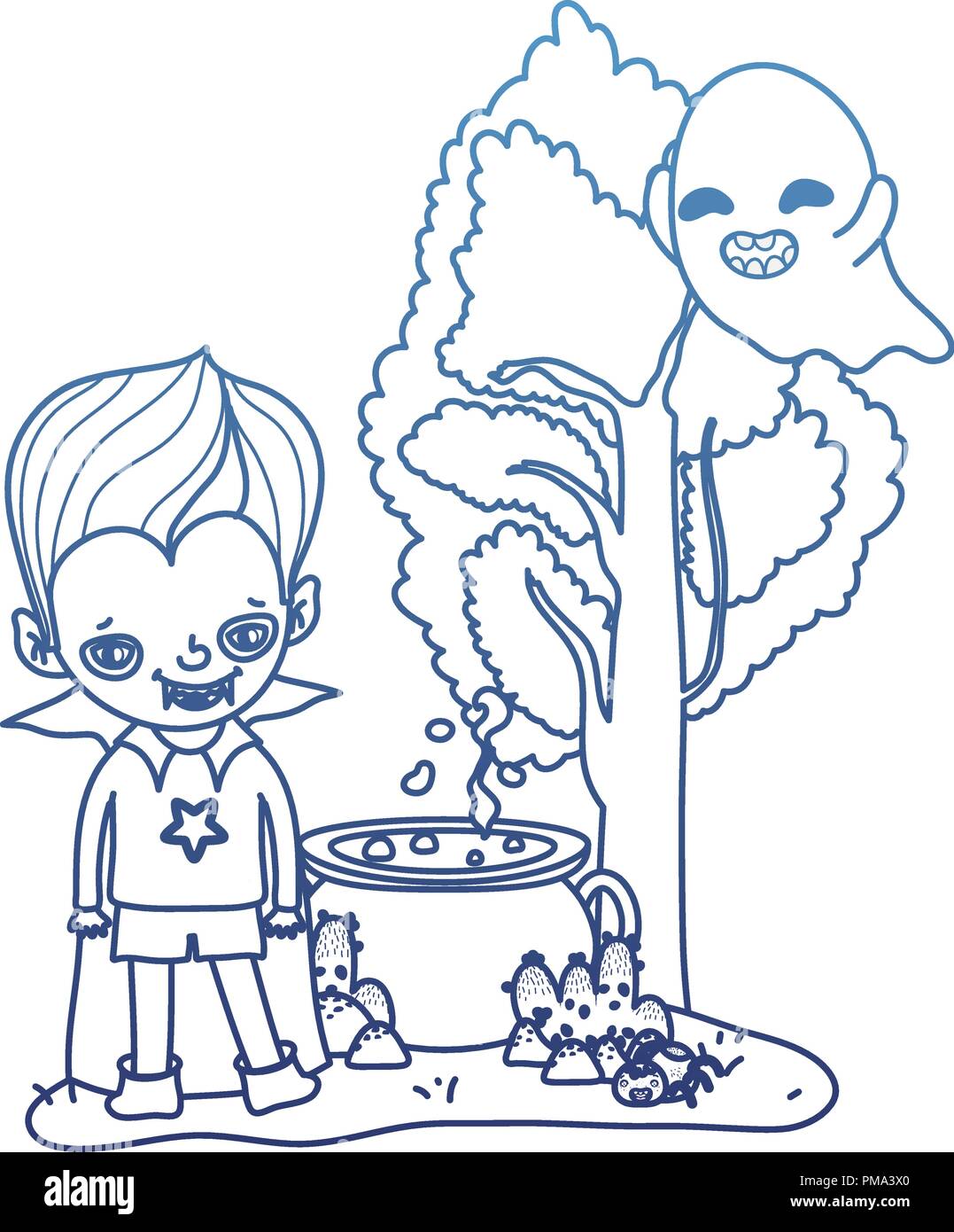 Child ghost boy Stock Vector Images - Alamy