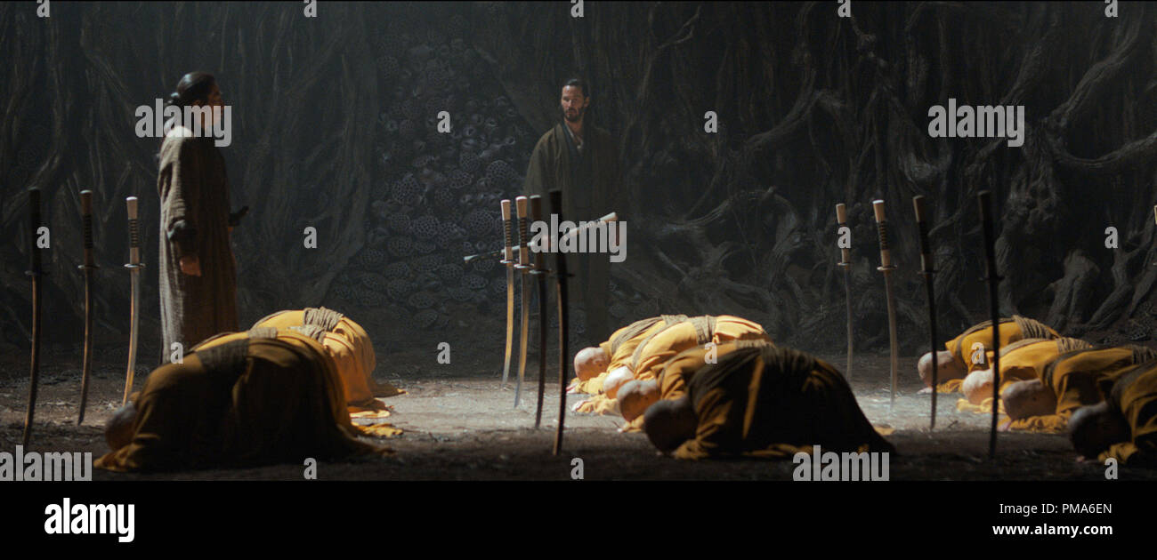 (L to R) Oishi (HIROYUKI SANADA) and Kai (KEANU REEVES) among the Tengu ...