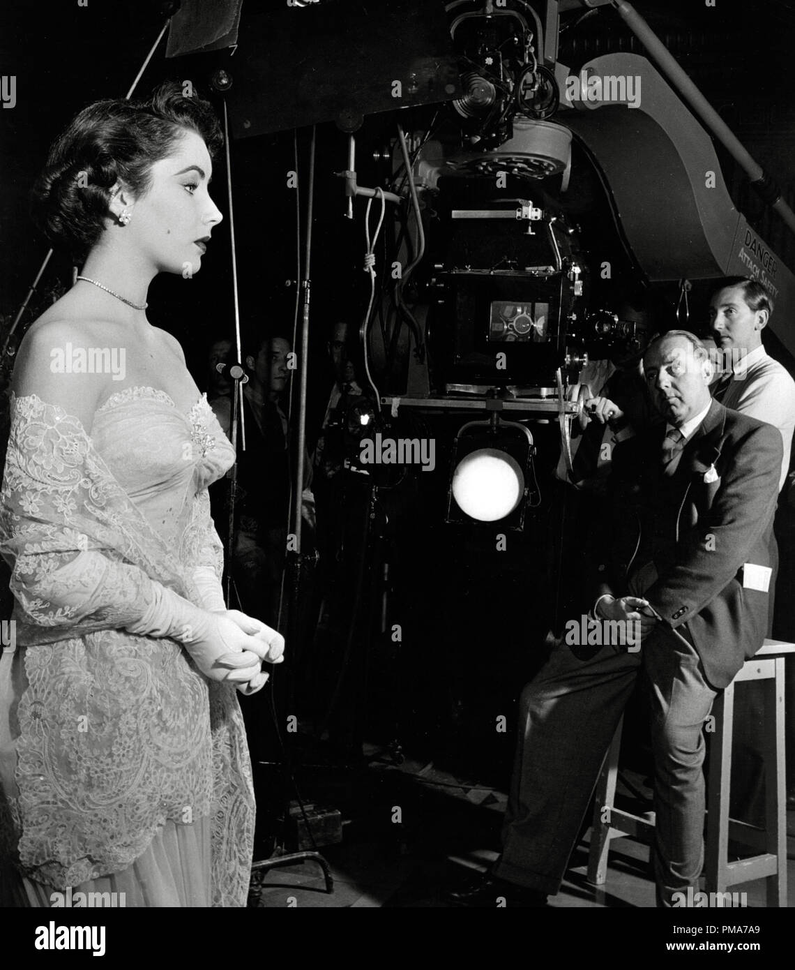 Elizabeth Taylor and director Victor Saville on the set of "Conspirator ...