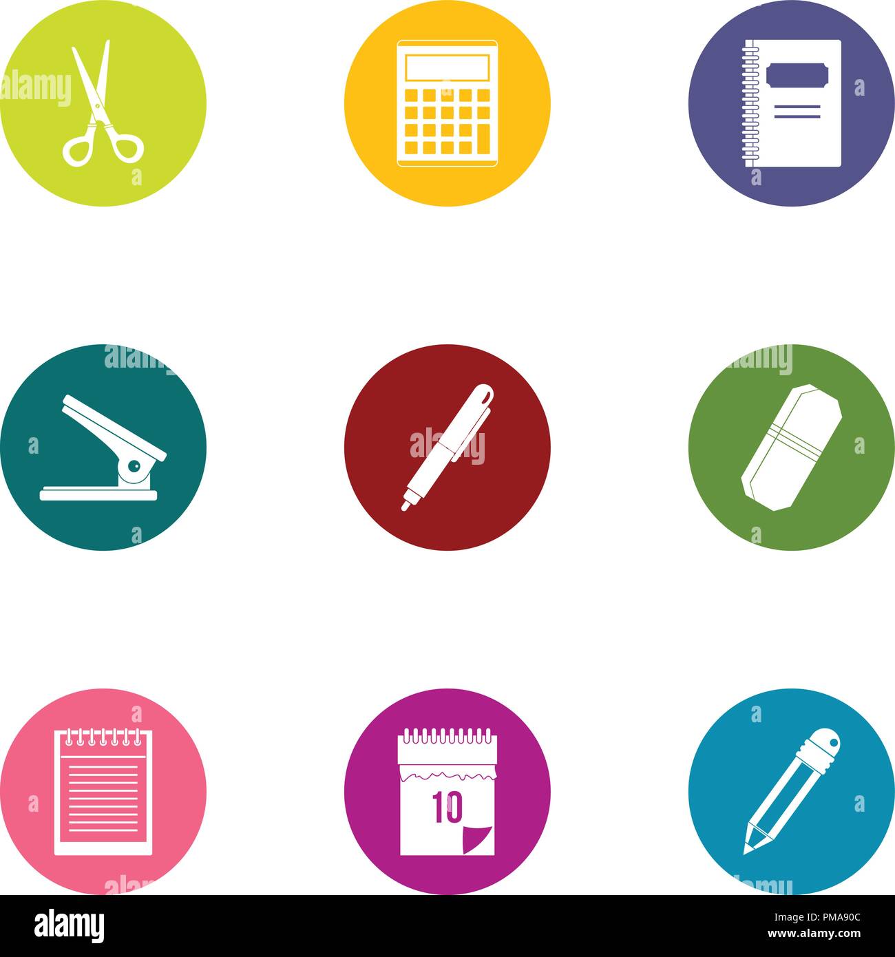 School curriculum icons set, flat style Stock Vector Image & Art - Alamy