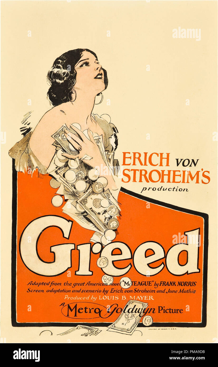 Greed 1924 poster hi-res stock photography and images - Alamy