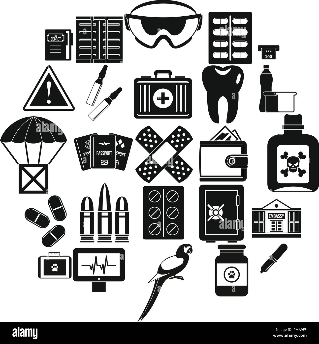 Cause icons set, simple style Stock Vector Image & Art - Alamy