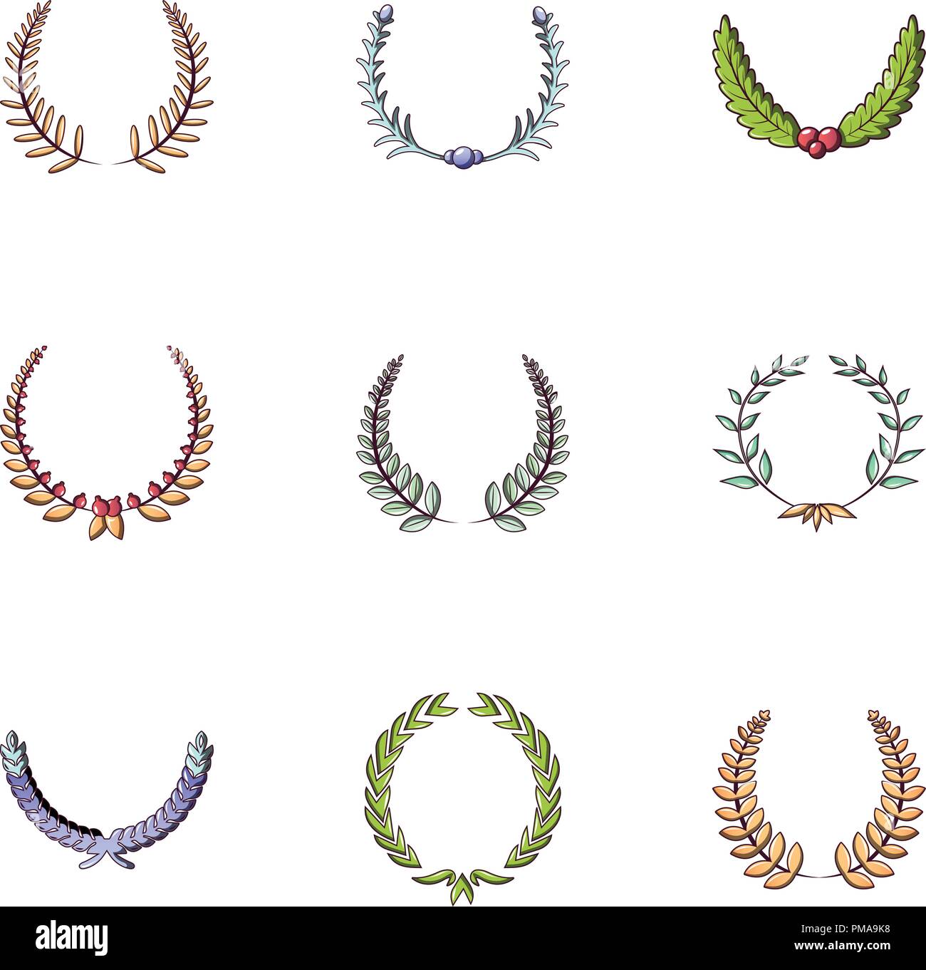 Crown of victory icons set, cartoon style Stock Vector Image & Art - Alamy