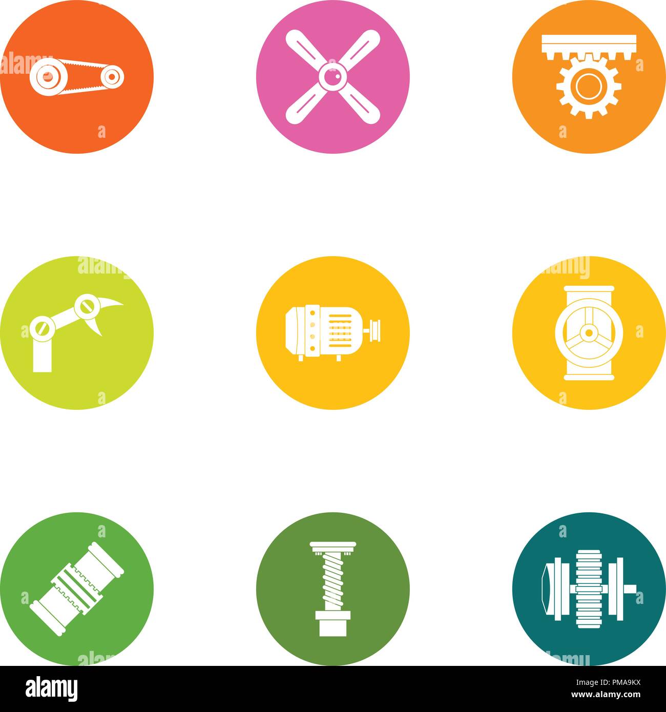 Gear ratio icons set, flat style Stock Vector Image & Art - Alamy