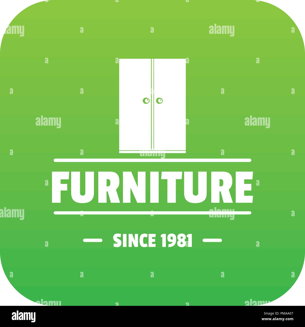 Furniture cabinet icon green vector Stock Vector Image & Art - Alamy
