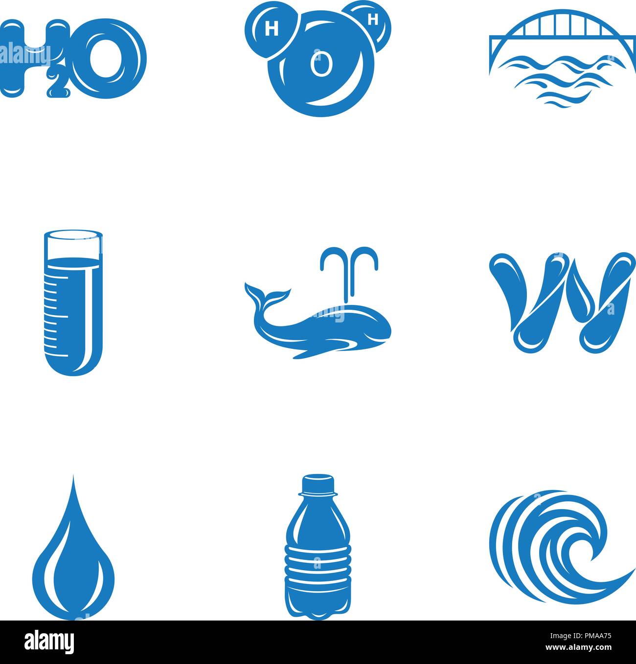 H2O icons set, simple style Stock Vector Image & Art - Alamy