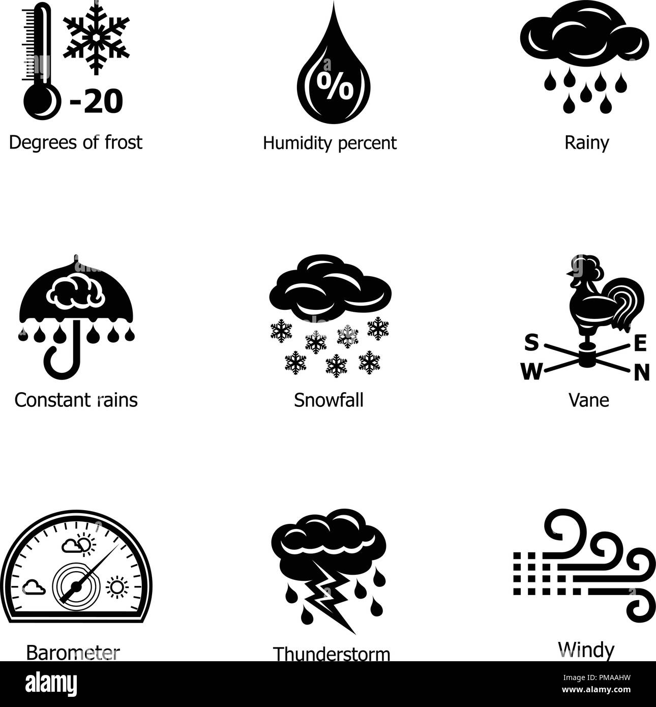 Frosty weather icons set, simple style Stock Vector Image & Art - Alamy
