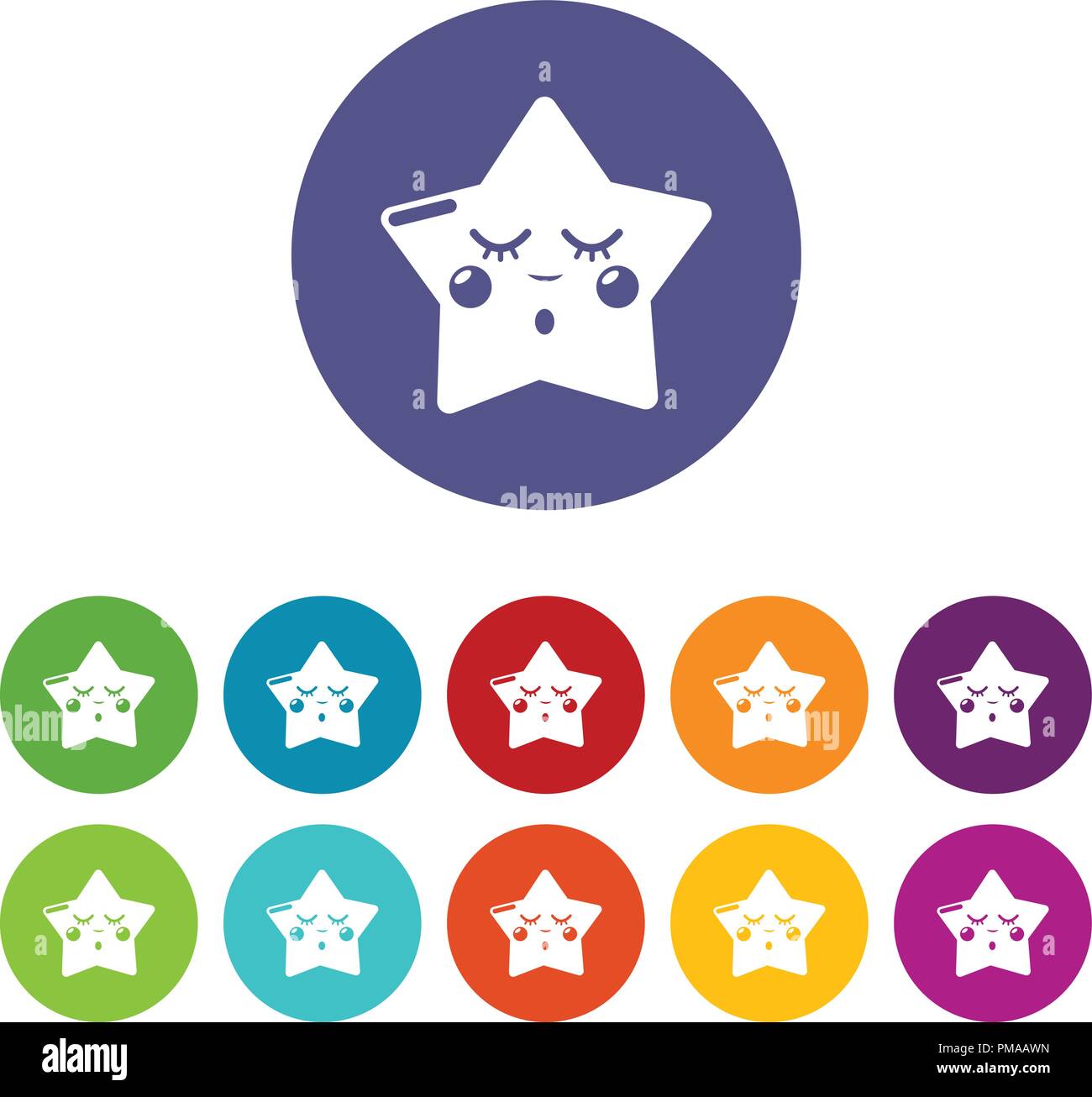 Sleeping star icons set vector color Stock Vector Image & Art - Alamy