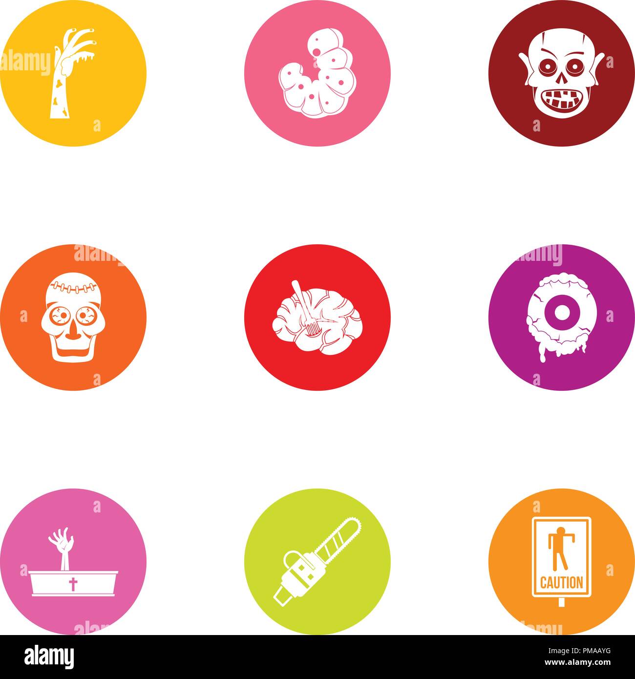 Risen dead icons set, flat style Stock Vector Image & Art - Alamy