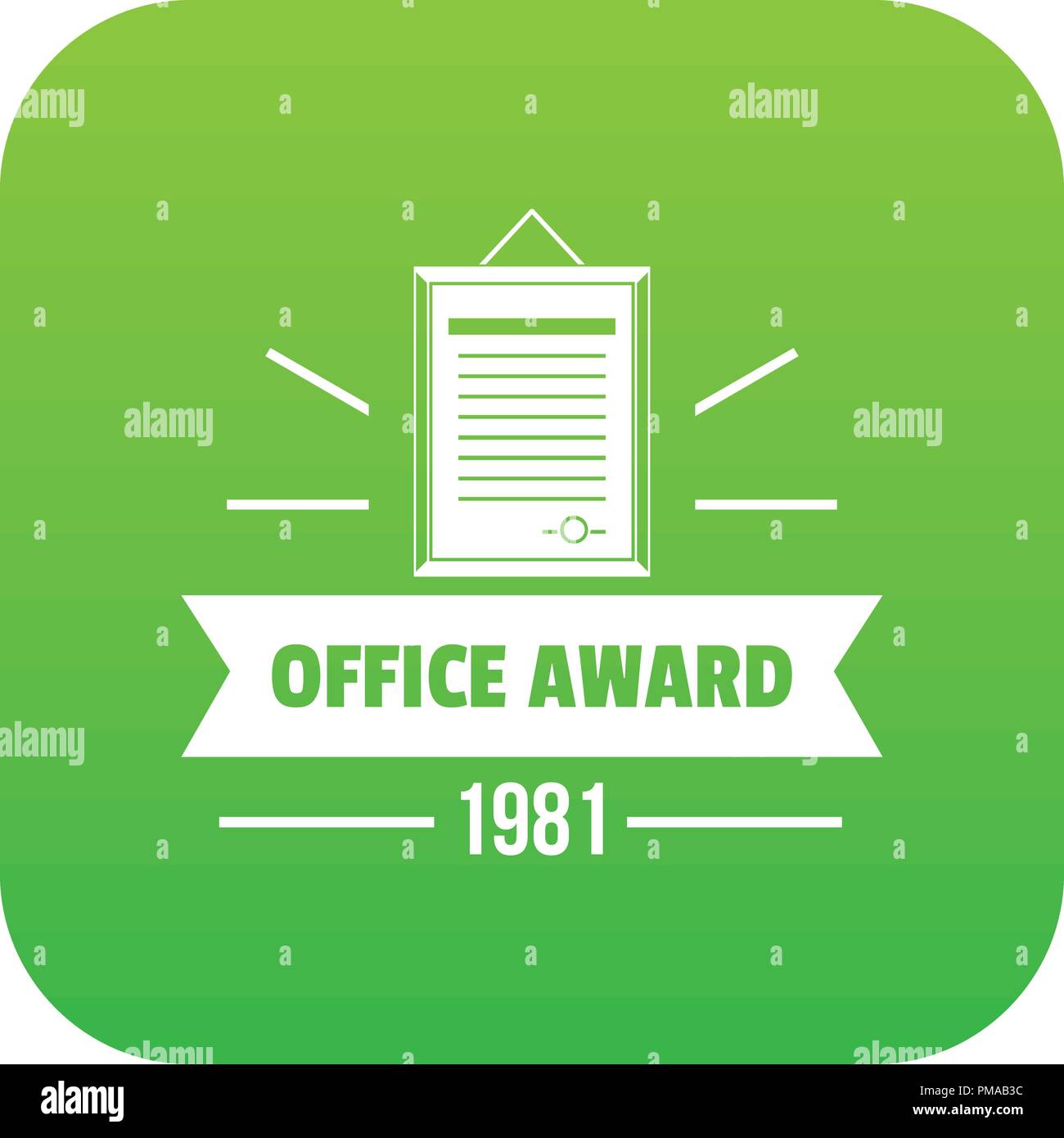 Award office icon green vector Stock Vector Image & Art - Alamy