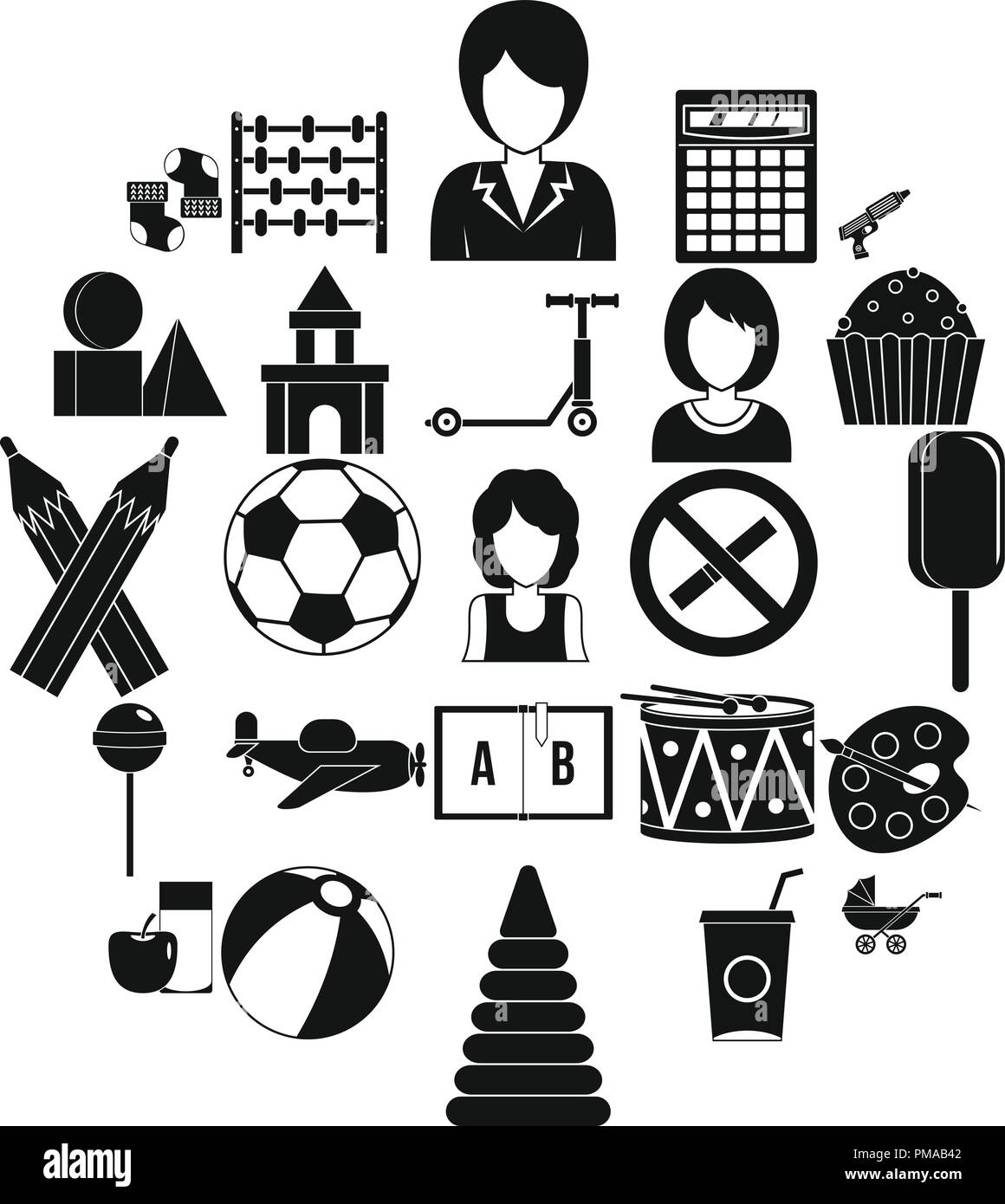 Children center icons set, simple style Stock Vector Image & Art - Alamy