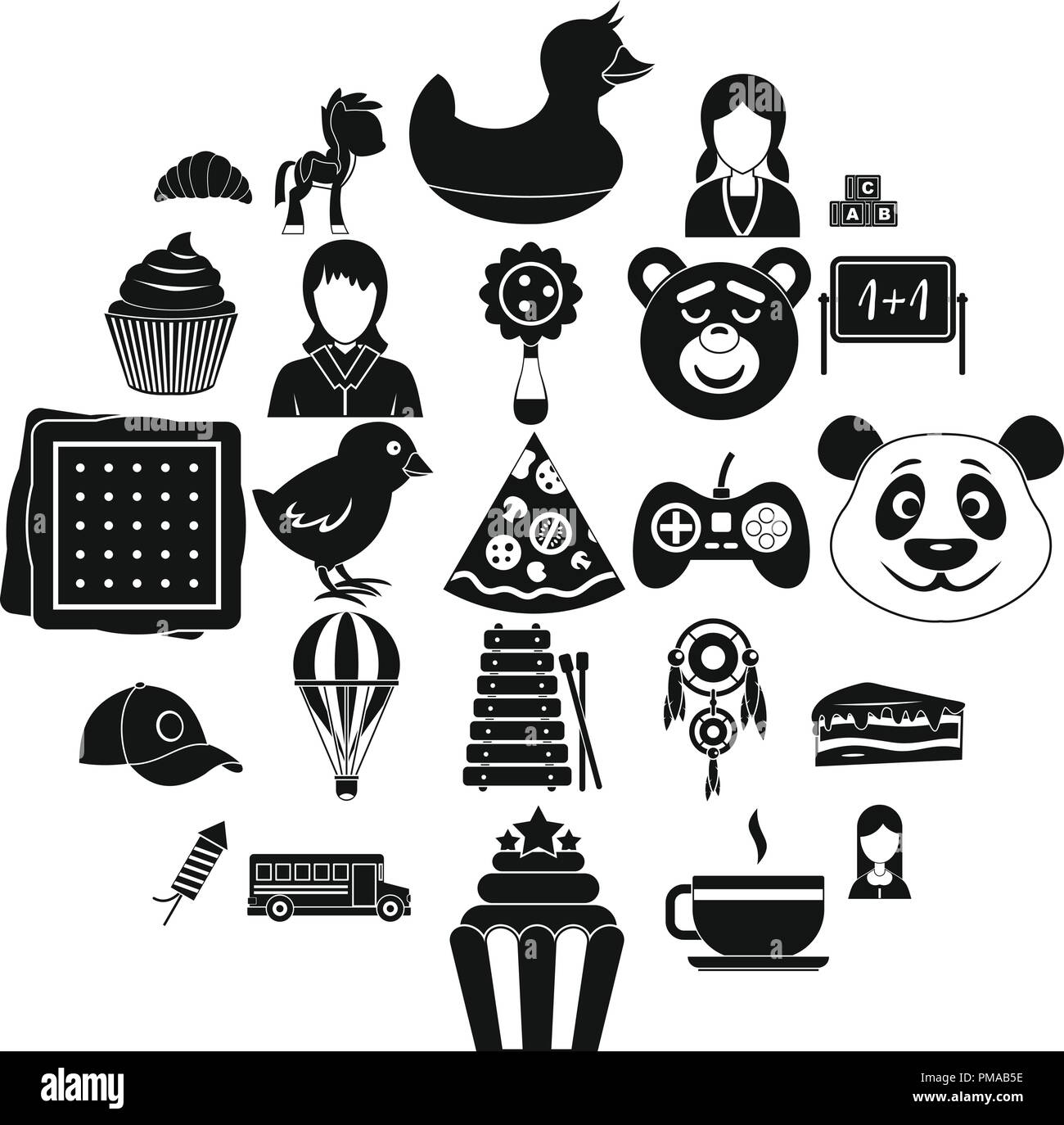 Kid center icons set, simple style Stock Vector Image & Art - Alamy