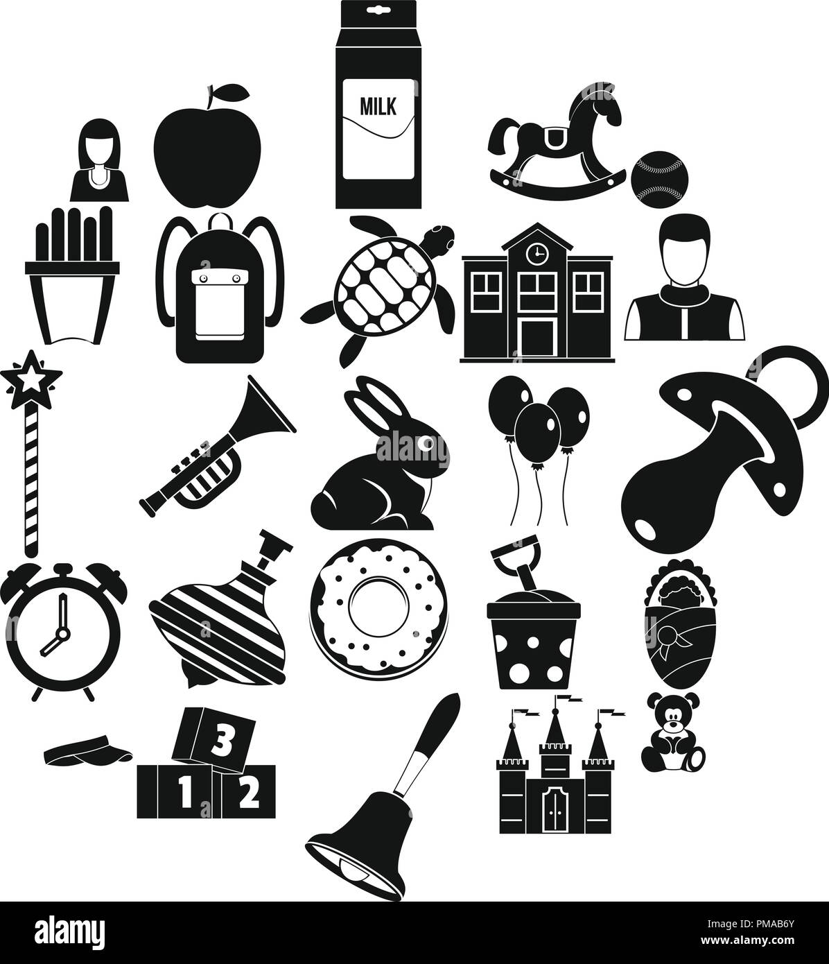 Child center icons set, simple style Stock Vector Image & Art - Alamy