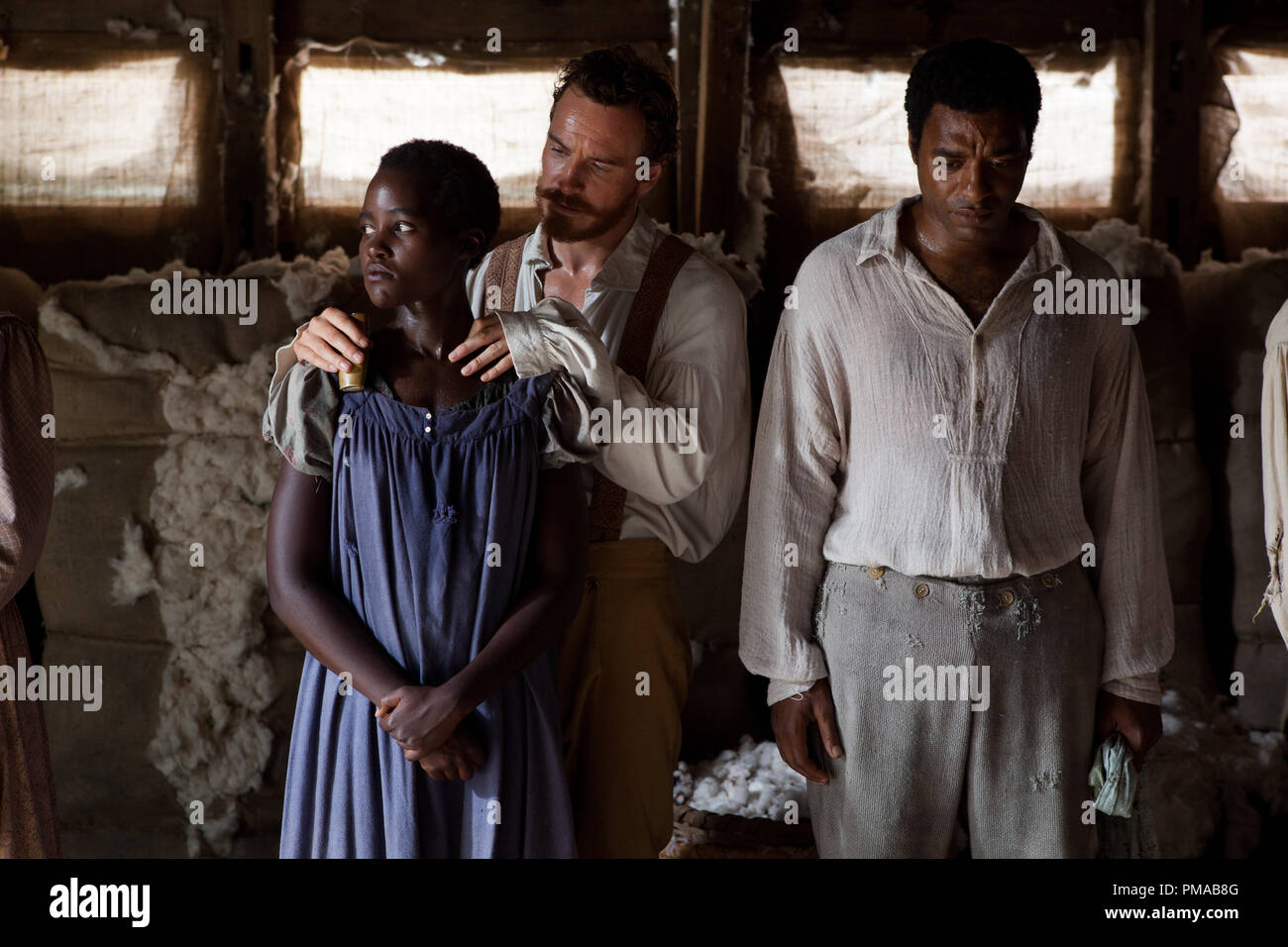 Lupita Nyong'o as 'Patsey,' Michael Fassbender as 'Edwin Epps,' and Chiwetel Ejiofor as 'Solomon ...