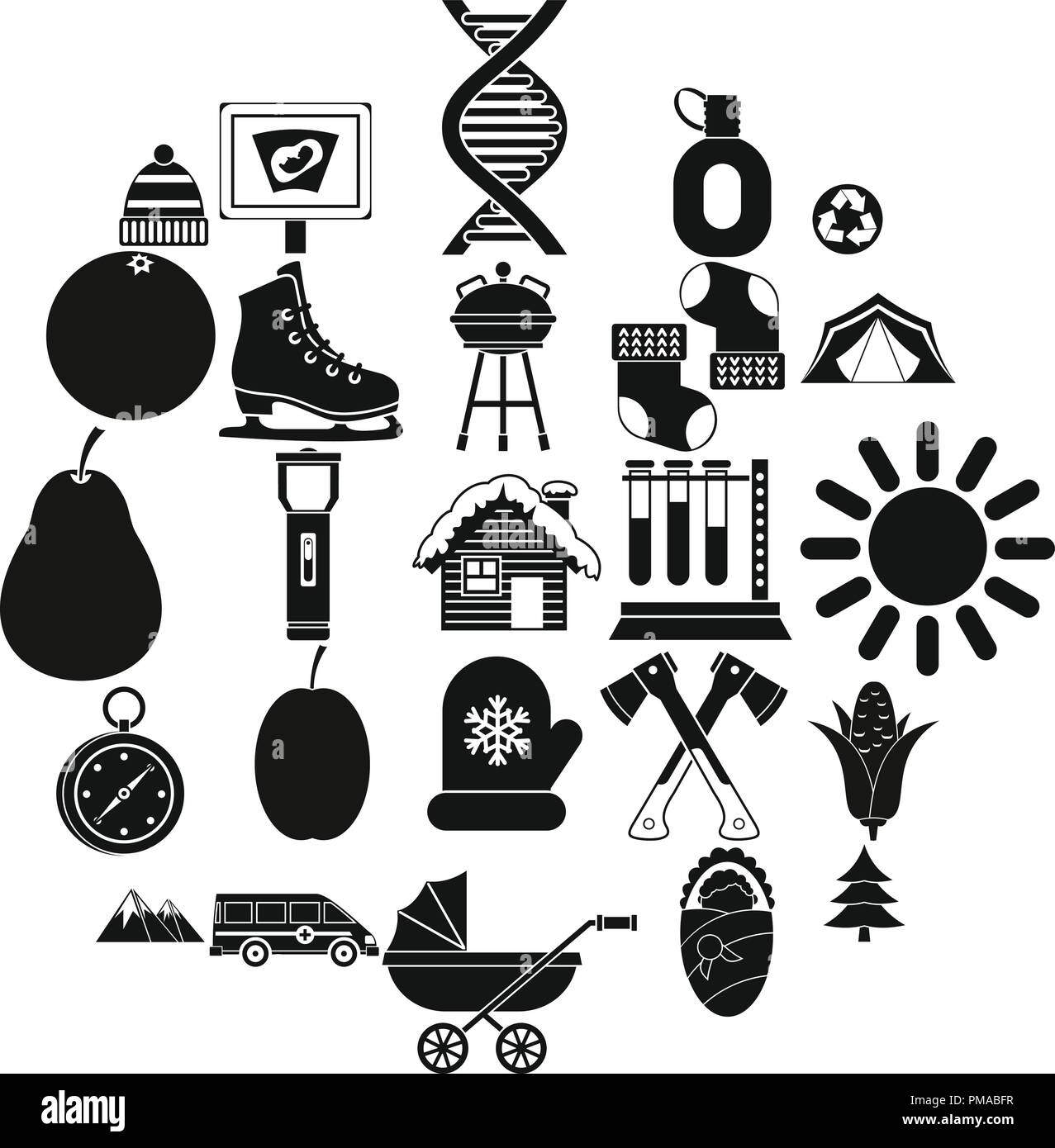 Kid camp icons set, simple style Stock Vector Image & Art - Alamy