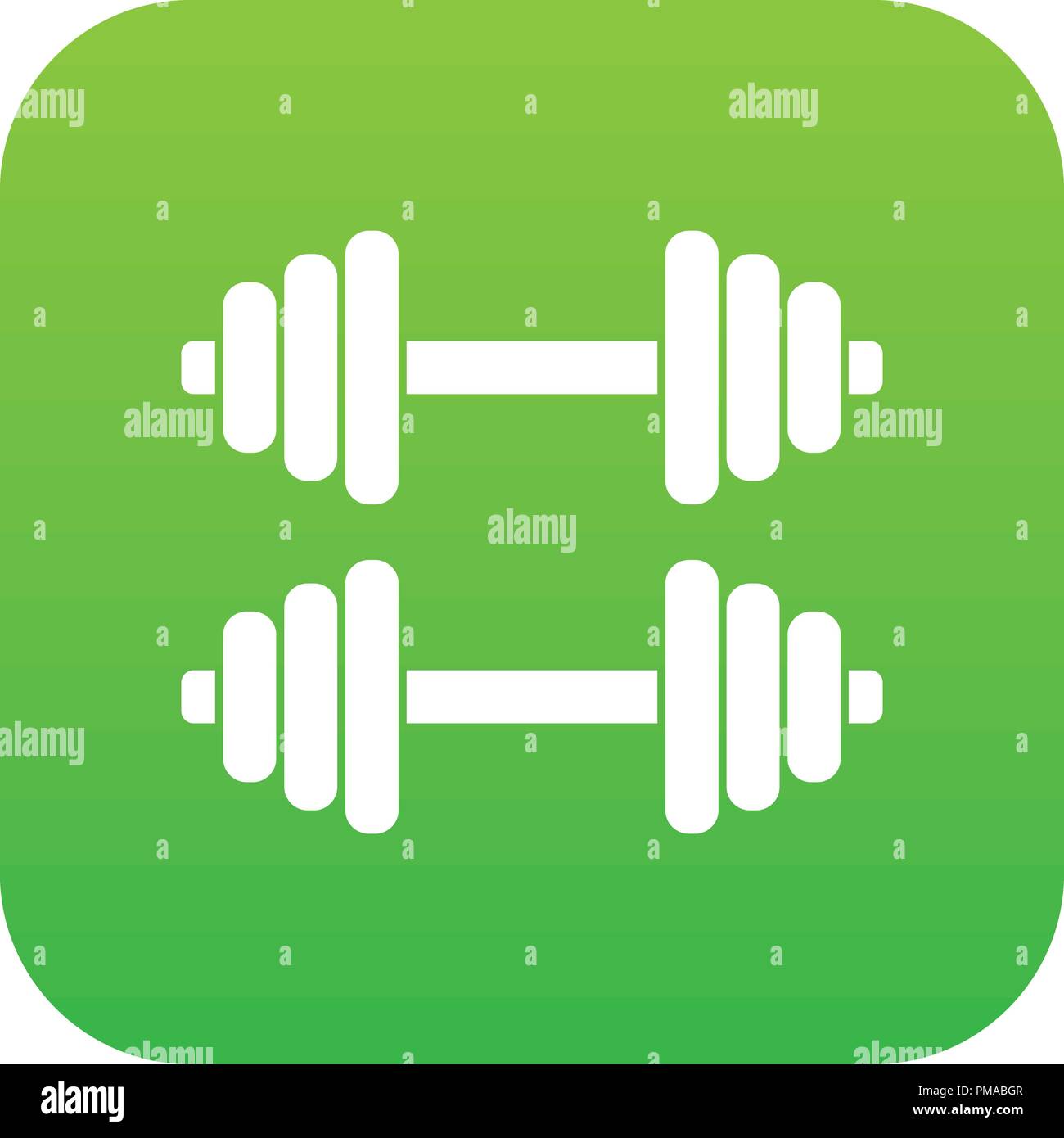 Dumbbells weight fitness green Stock Vector Images - Alamy